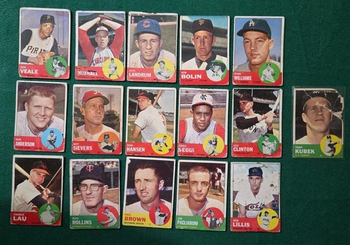 Vintage Topps Baseball Card Lot 1963 Set Build Lot Filler Card Low ...