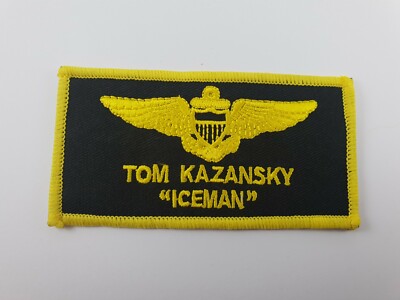 TOP GUN ICEMAN iron on or sew on Patch Yellow Tom Kazansky Call sign ...