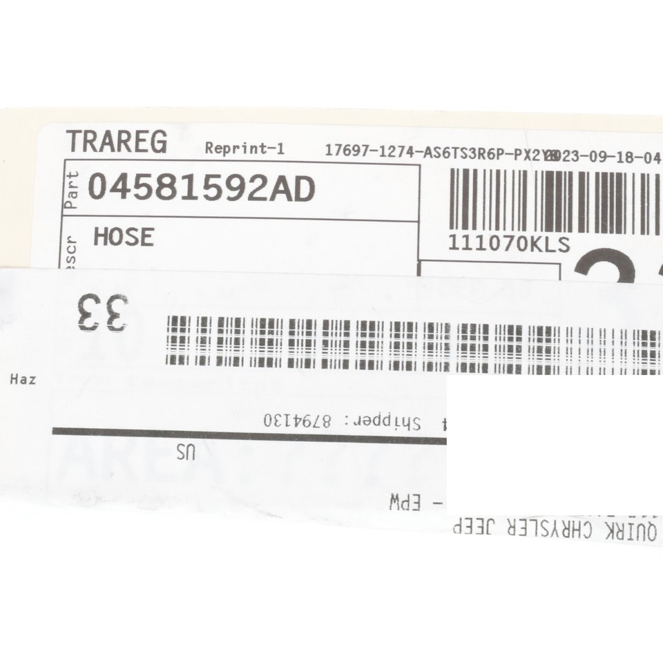 12-20 TOWN & COUNTRY GRAND CARAVAN BRAKE BOOSTER VACUUM HOSE MOPAR ...