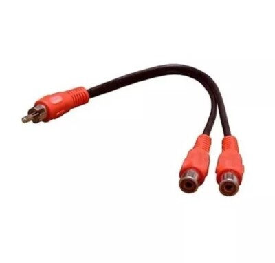 Eagle 6 Inch RCA Male to 2 Dual RCA Female Cable Y Splitter with Red ...