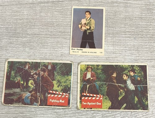 1956 Topps Bubbles Elvis Presley #61 Fighting Mad & #62 Two Against One ...