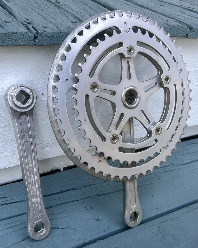 Vintage Raleigh Crankset 165 SR Apex Sakae 1970s Bike Mixte Square ...