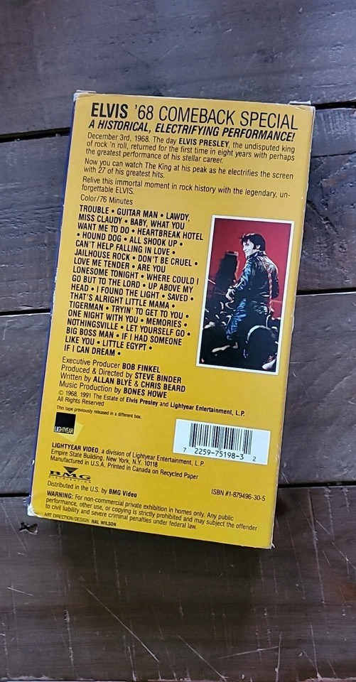 Elvis 1968 '68 Comeback Special VHS Tape 722597519832 | eBay