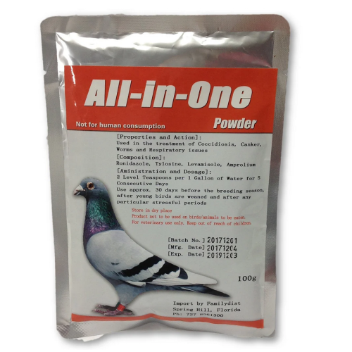 All-In-One 100gr - Coccidiosis, Canker, Worms and respiratory - Powder ...
