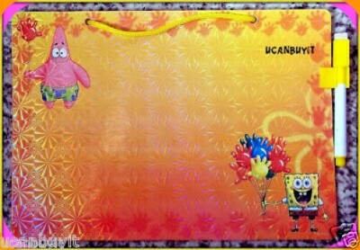 SPONGEBOB & PATRICK Portable Hangable Wipeclean Dry Erase Board w ...
