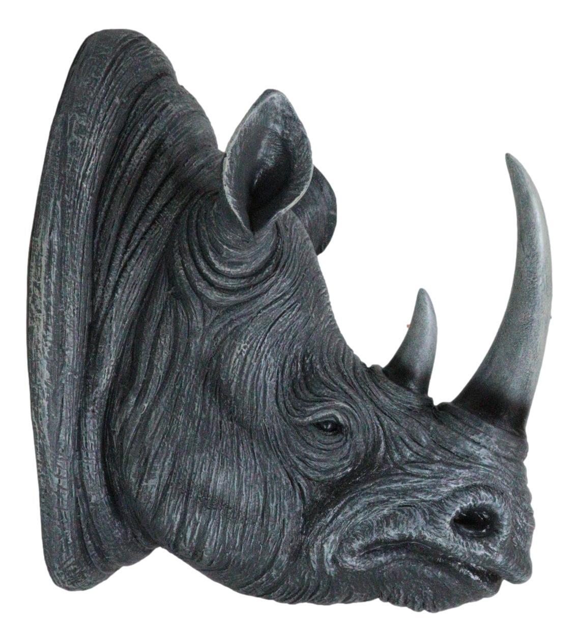 Safari Black Rhino Wall Plaque 14.5"H Taxidermy Rhinoceros Wall Decor ...