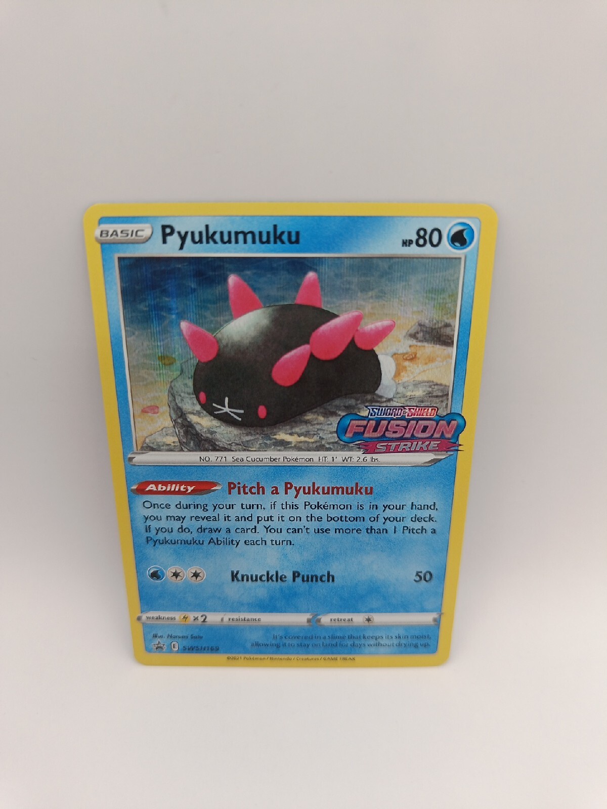 Pyukumuku - SWSH169 - Pre Release Promo - Fusion Strike - Holo - Pack ...