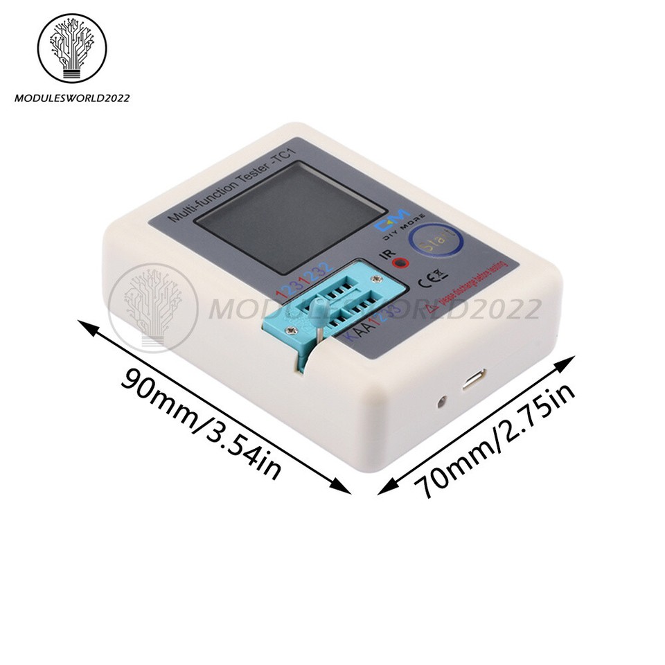 LCR-TC1 Transistor Tester Diode/Triode Capacitance Meter LCR ESR NPN ...