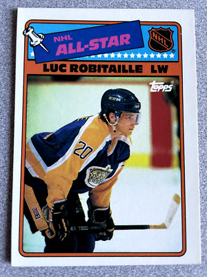 1988-89 Topps Hockey Luc Robitaille All-Star Sticker Card #1 Kings HOF ...
