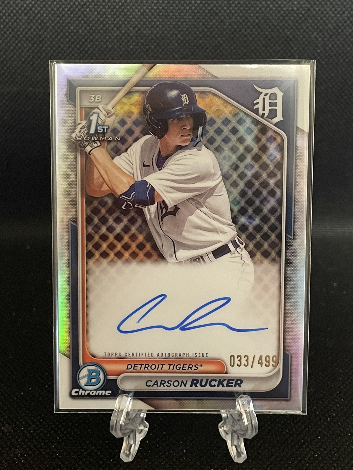 2024 Bowman Carson Rucker 1st Chrome Refractor Auto SP /499 Tigers 💎🔥👀 ...