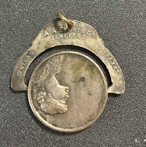 WW1 Watch Fob Advertising Spinner A.A. Evert Dallas Texas - The Kiss ...