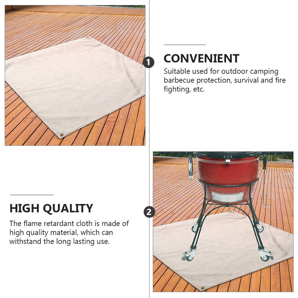60x60 cm Flame Retardant Camping Fire Blanket Mat for Barbecue Outdoor ...