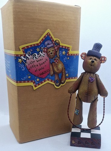 Vintage Jim Shore 1996 Enesco Max Teddy Bear Jumping Rope Figurine 6.5 ...