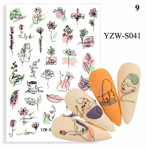 DIY Nail Art Water Decal Stickers Abstract Faces Face Facial Boho ...