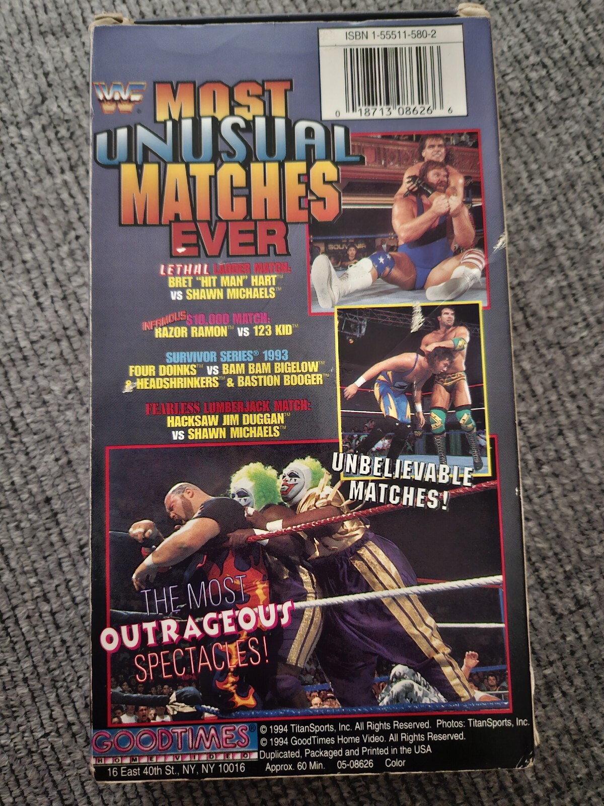 WWF Most Unusual Matches Ever VHS 1994 Wrestling Coliseum Video WWE ...