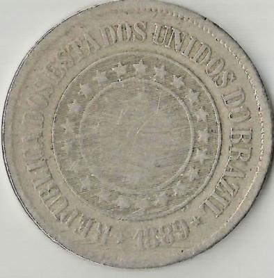 1889 Brazil 200 Reis Copper-Nickel Cir Coin # 12 | eBay