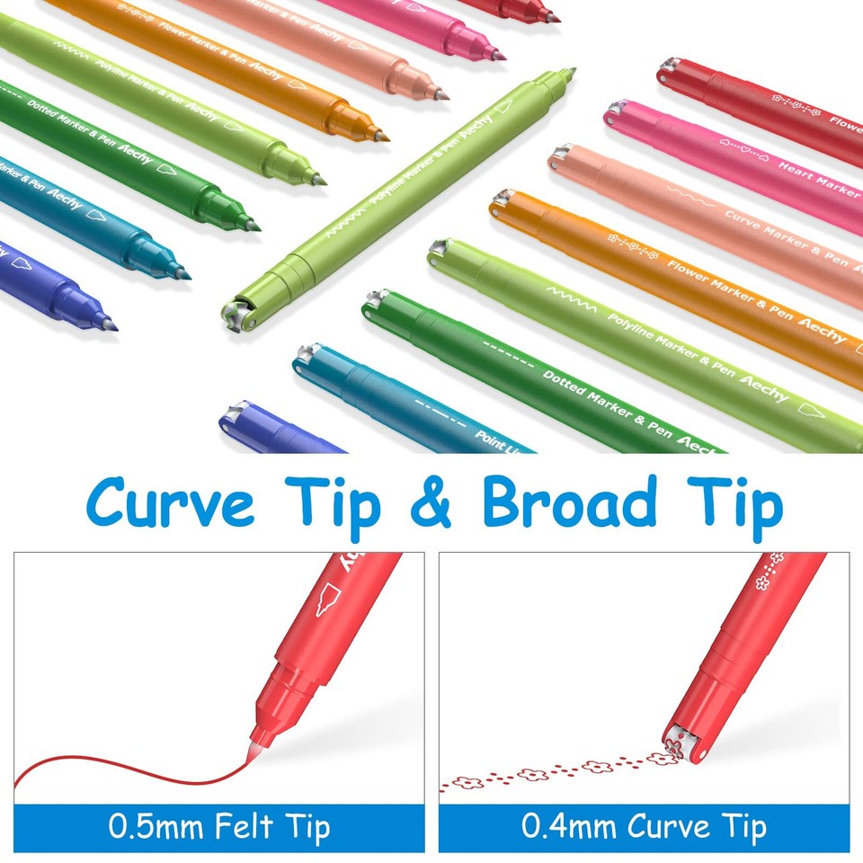 Dual Tips Curve Marker Pens - 8 Colors - Make Offer! | eBay