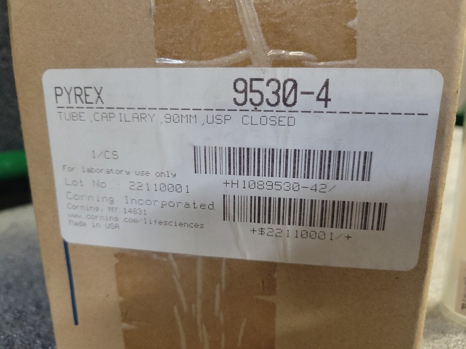 Corning 9530-4 Pyrex Capillary Melting Point Tube, One End Open, 90mm ...