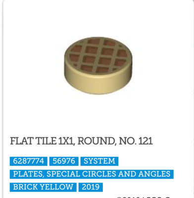 LEGO- NEW!-Flat Tile 1x1 round PIE QTY 3 | eBay