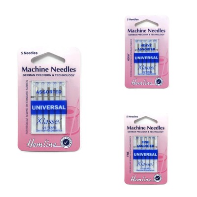 Assorted Universal Sewing Machine Needles Fine Medium or Heavy Pack of ...