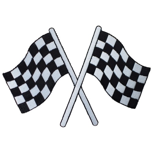 Extra Large Checkered Flags Applique Patch - Race Car Racing Badge 6 ...
