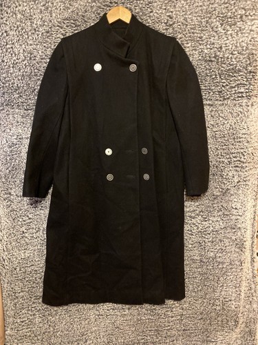 Vintage International Scene Lined Wool Coat Size 10 Black Long | eBay