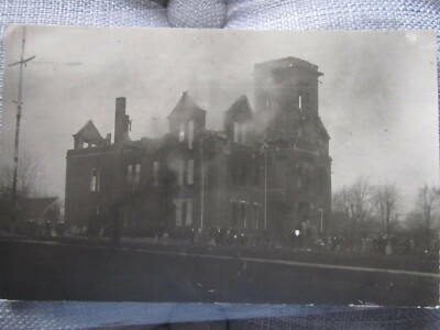 Real Photo P.C., Ada, Ohio, Fire Destroyed Building, c. 1913, Nice! | eBay