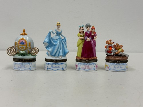 Disney PHB Cinderella Mini Figurine Trinket Box Lot Of 4 Jaq Gus Coach ...