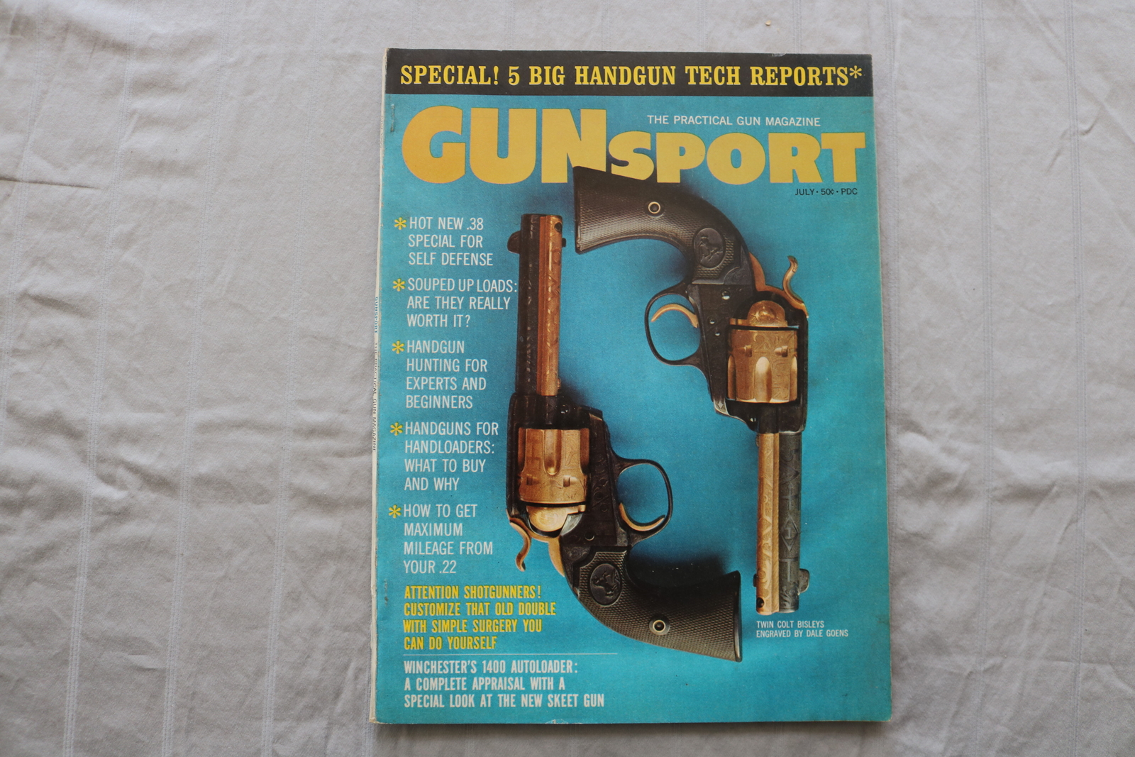 1965 JULY GUNSPORT MAGAZINE - TWIN COLT BISLEYS ENGRAVED COVER - ST ...