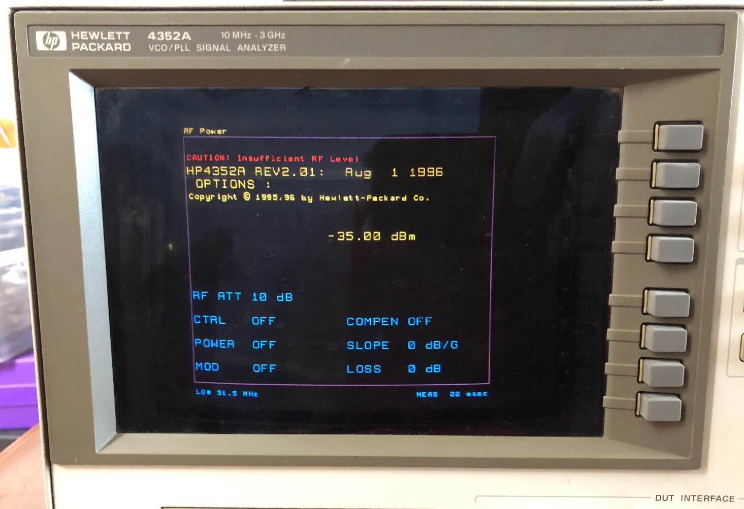 HP 4352A VCO/PLL SIGNAL ANALYZER 10MHZ - 3GHZ | eBay