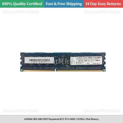 43X5046 IBM 2GB DDR3 Registered ECC PC3-10600 1333Mhz 1Rx4 Memory | eBay