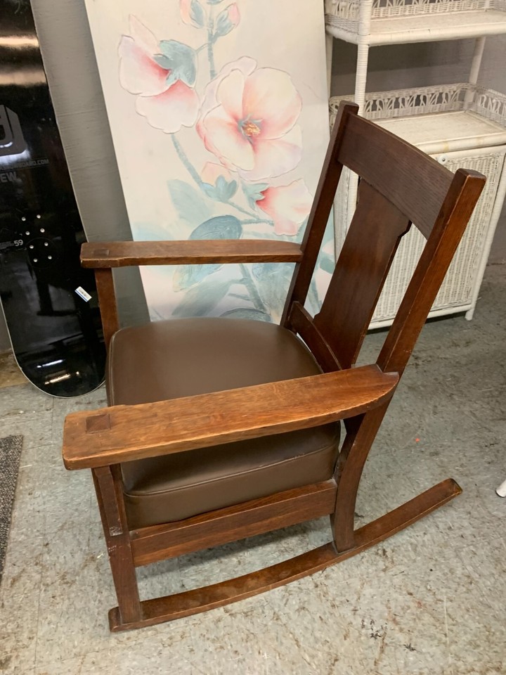 Limbert ? Stickley Style Mission Oak Antique Solid Wood Rocker Rocking ...