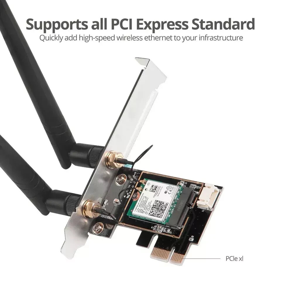 Intel AX200 WiFi 6 PCIe WiFi Card Desktop PCIE Network Bluetooth 5.2 PC ...