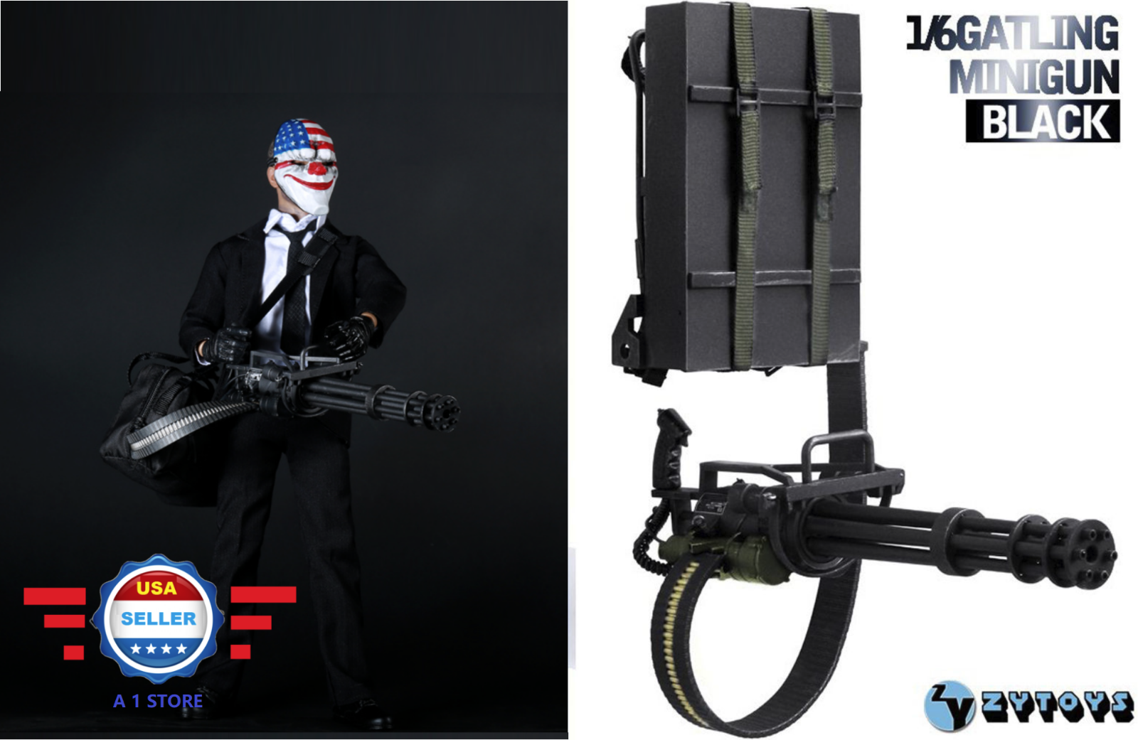 ZY Toys 1/6 scale M134 Heavy Machine Gun Minigun TERMINATOR Gatling ...