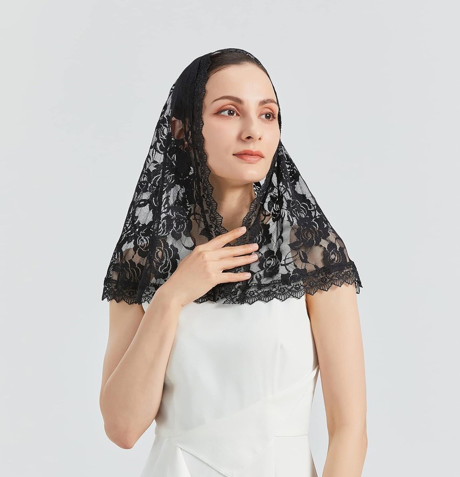 Lace Mantilla Veil Soft and Comfortable 7 Colors Spanish Style Rose ...