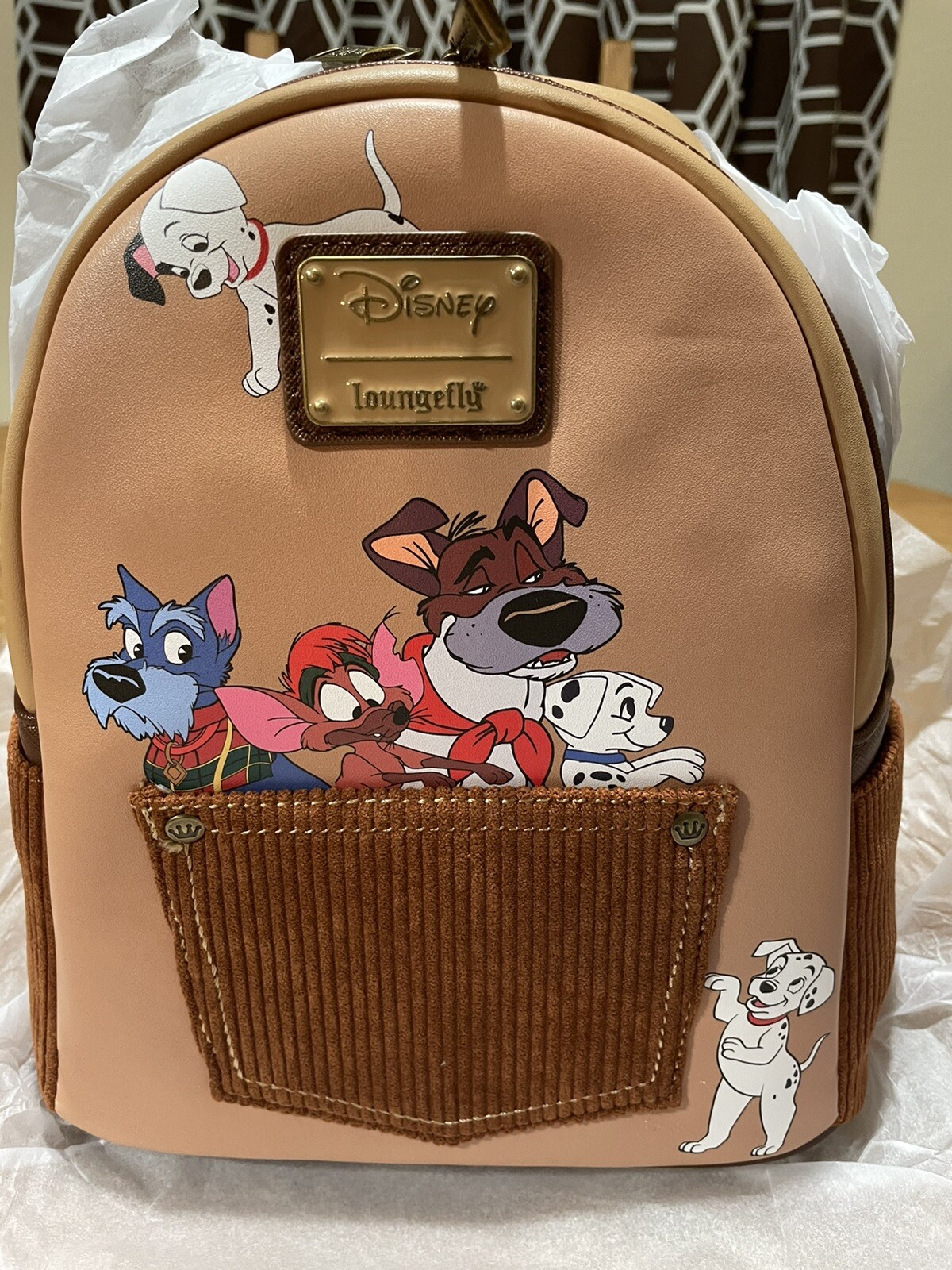 Loungefly Disney Dogs Corduroy Pocket Puppies Mini Backpack - NWT | eBay