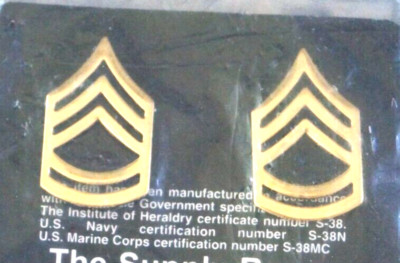 US Army Sergeant First Class SFC/E-7 Enlisted Rank Gold Dress Insignia ...