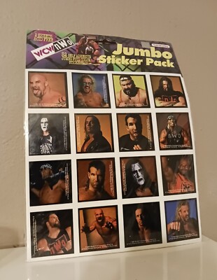 WCW nWo Jumbo Sticker Pack Sting, Hulk Hogan, Bret Hart Scott Hall Bill ...