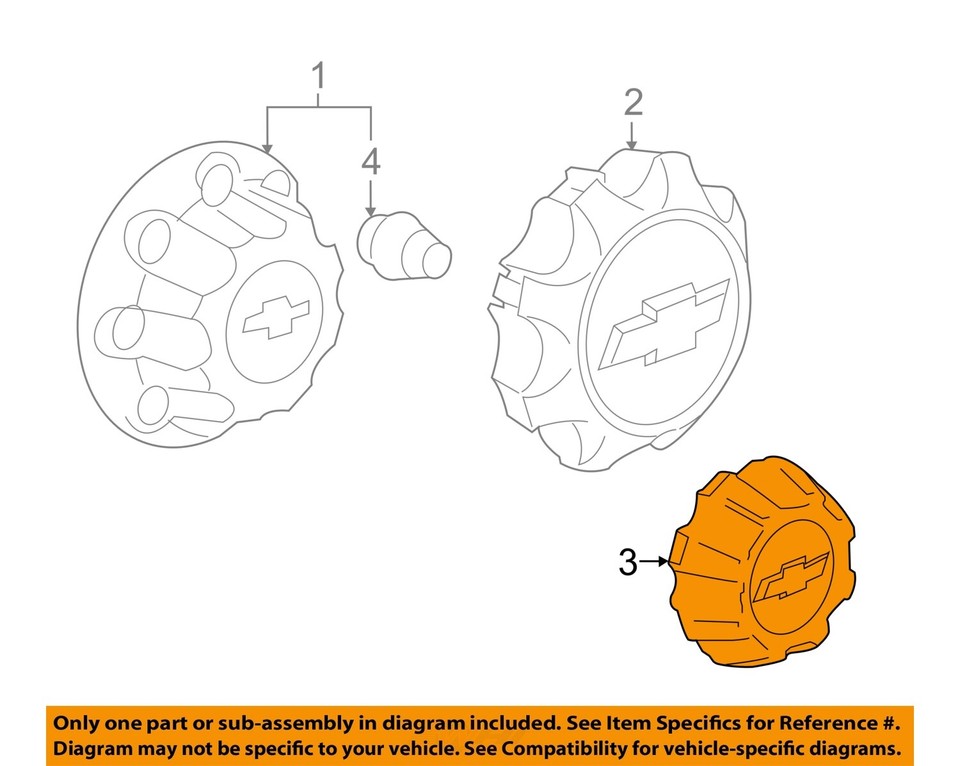2015-2017 Chevrolet Silverado 2500 3500 Chrome Center Wheel Hub Cap W ...