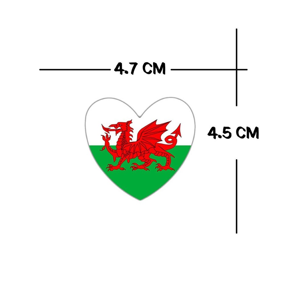 Set of 2 x Welsh heart Temporary Tattoo Waterproof Wales Dragon flag ...