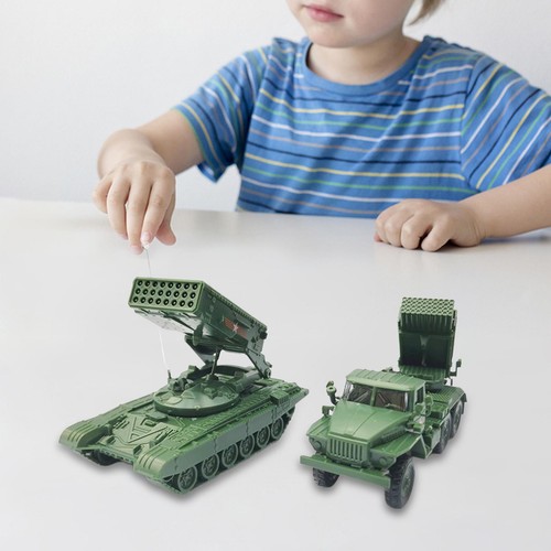 2x Tanks 1:72 Scale Tank Model DIY Assemble Tank Toy Deck Decor Vehicle ...