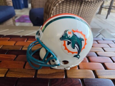 1997-12 Riddell NFL Throwback Mini Helmet Miami Dolphins Aqua Facemask ...