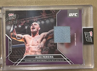 2024 UFC TOPPS NOW Card UFC 300 Alex Pereira Event Used Mat Relic /25 ...