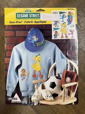 New Sesame Street Sports Applique Big Bird Baseball Soccer No Sew -AA ...