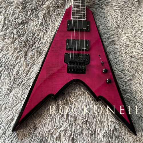 Arrow V Shape Purple Electric Guitar Mahogany Body HH Pickups Floyd ...