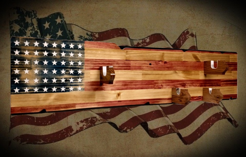 Rustic 48 Star M1 Garand Rifle Wall Display with Bayonet Hold Patriot ...