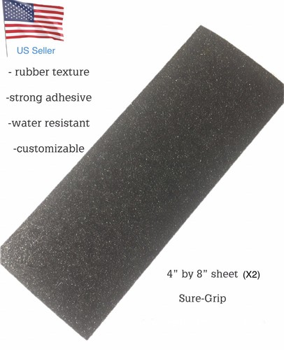 (x2) Pieces of Sure-grip Rubber textured gun tape 4"x8" sheets self ...