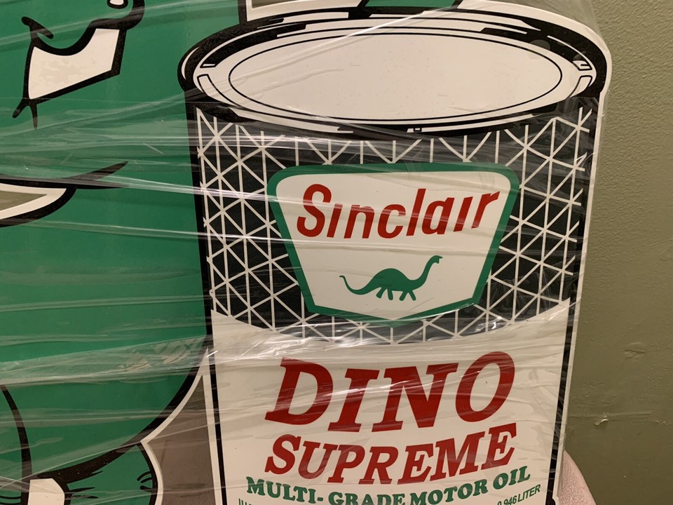 Sinclair " Dino Supreme Oil" Sign. Large Sign made of Heavy Steel, Very ...