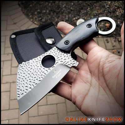 GRAY FULL TANG Hunting AXE Tactical KARAMBIT Fixed Blade CLEAVER Knife ...