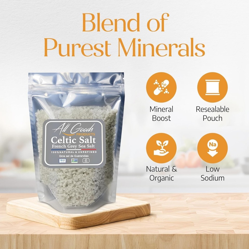 All Goods 5Oz Coarse, Hand Harvested Celtic Salt Organic 82 Minerals ...